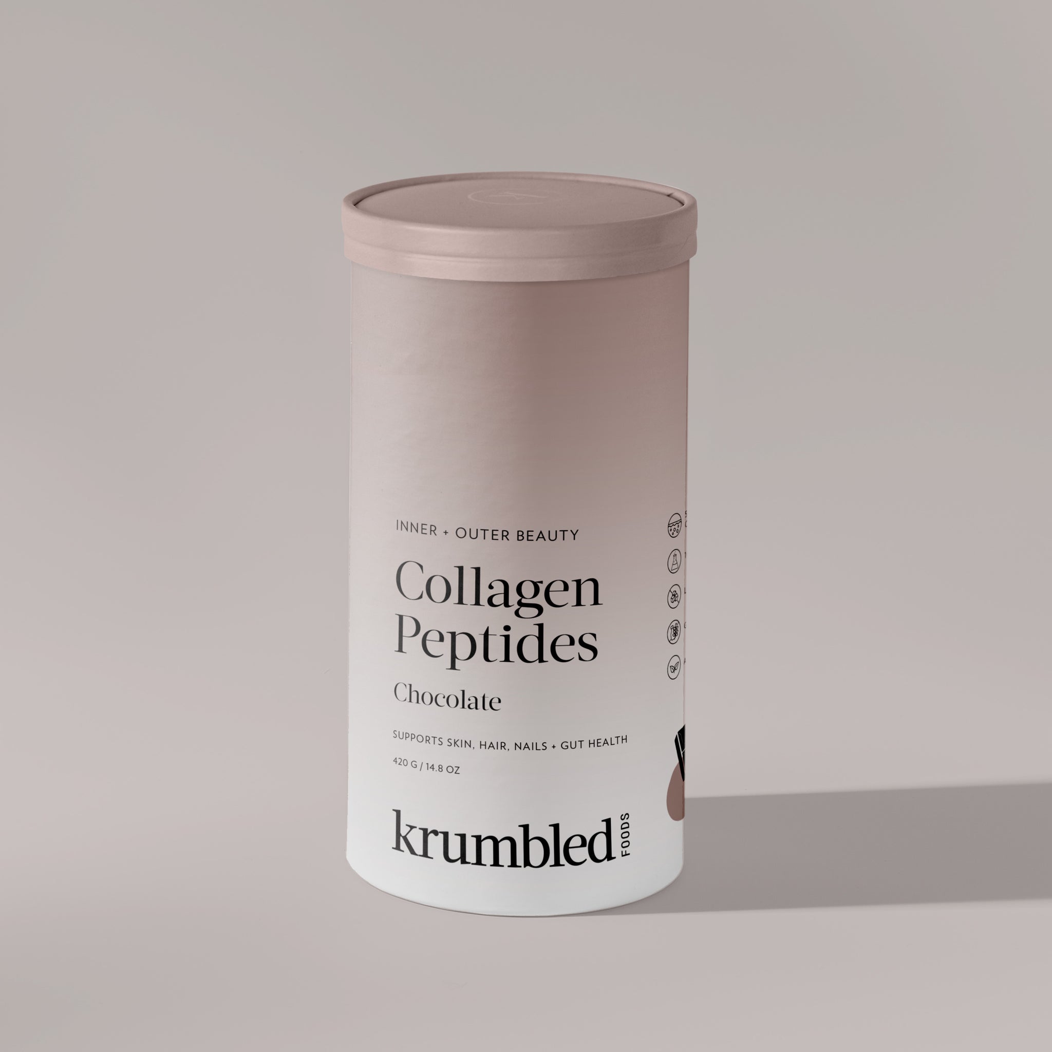 Chocolate Collagen Powder | 420g Collagen Peptides | Krumbled Foods