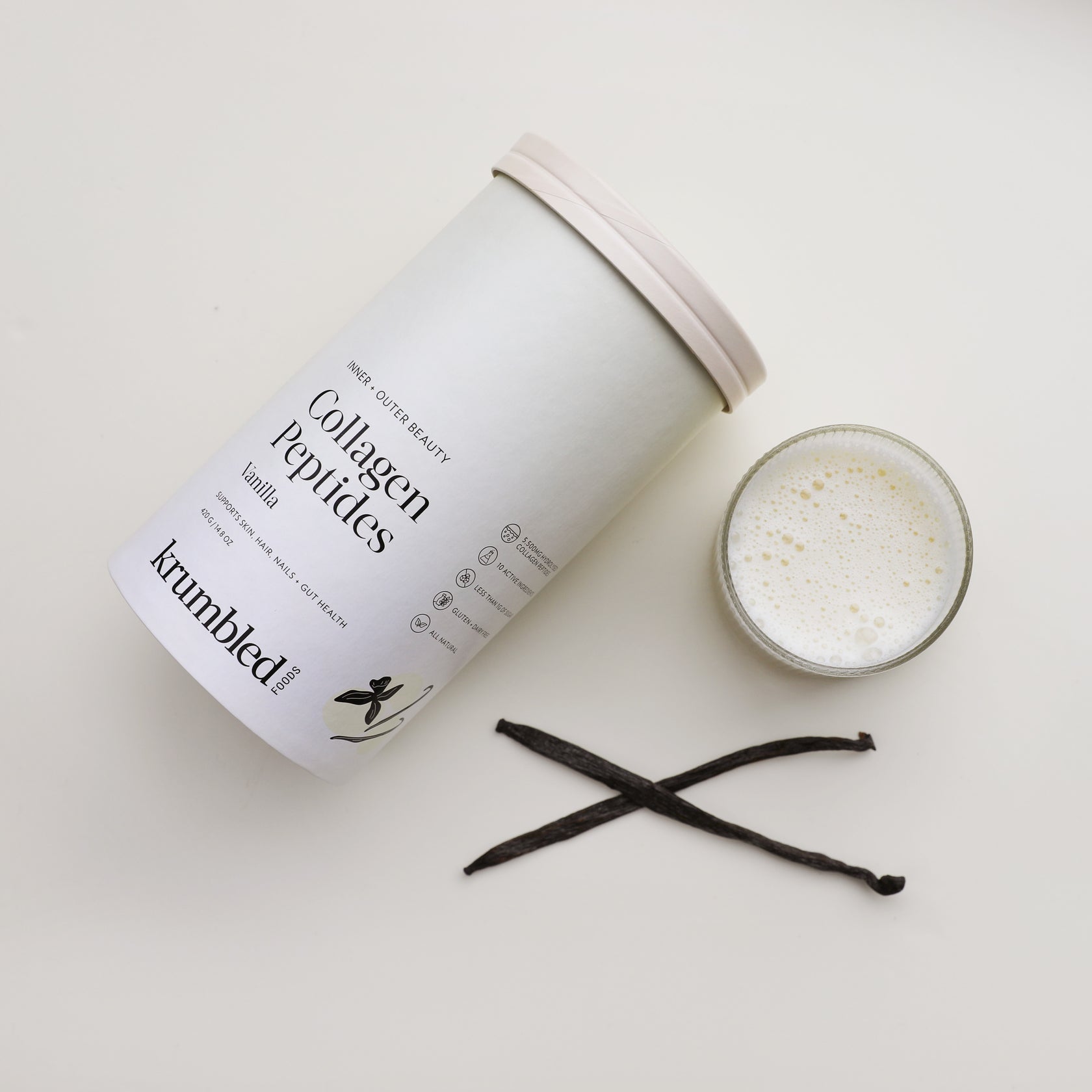 Vanilla Collagen Powder | 420g Collagen Peptides | Krumbled Foods
